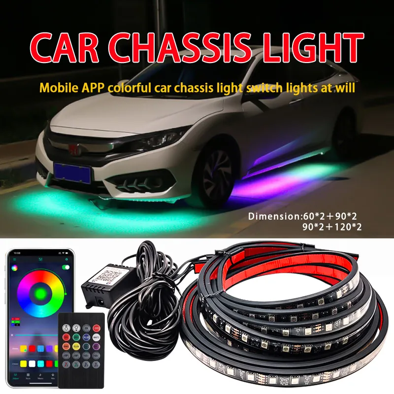 Car Flexible LED Underglow Strip Light RGB Neon Remote & APP Control ...