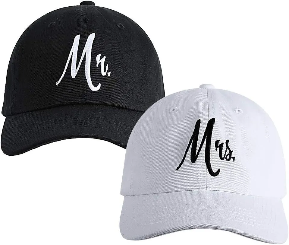Matching Mr. & Mrs. Baseball Caps - Bridal, Wedding, and Honeymoon Gift ...