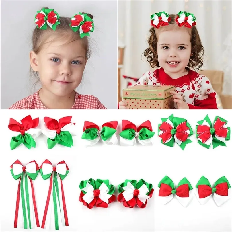 Christmas Hair Bow Clips Holiday Hair Accessories For Girls And ...