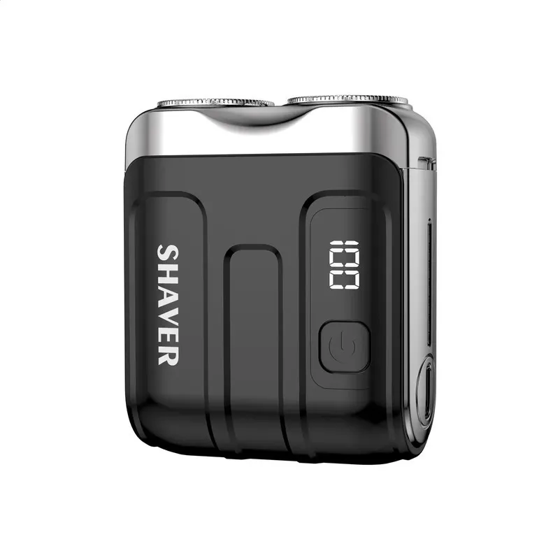 Men's Electric Shaver Waterproof Type-C Rechargeable Travel Digital ...