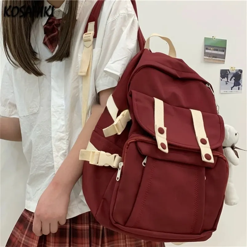Preppy Vintage Y2k Aesthetic Grunge Backpack Korean High-Capacity All ...
