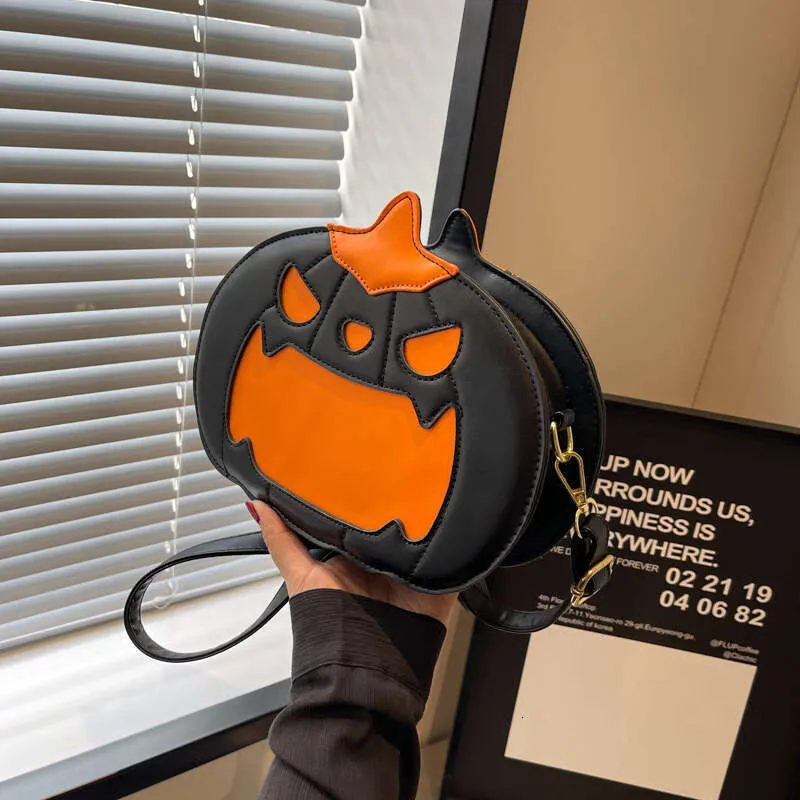 Halloween Pumpkin Single Shoulder Bag Color Block Design Creative ...