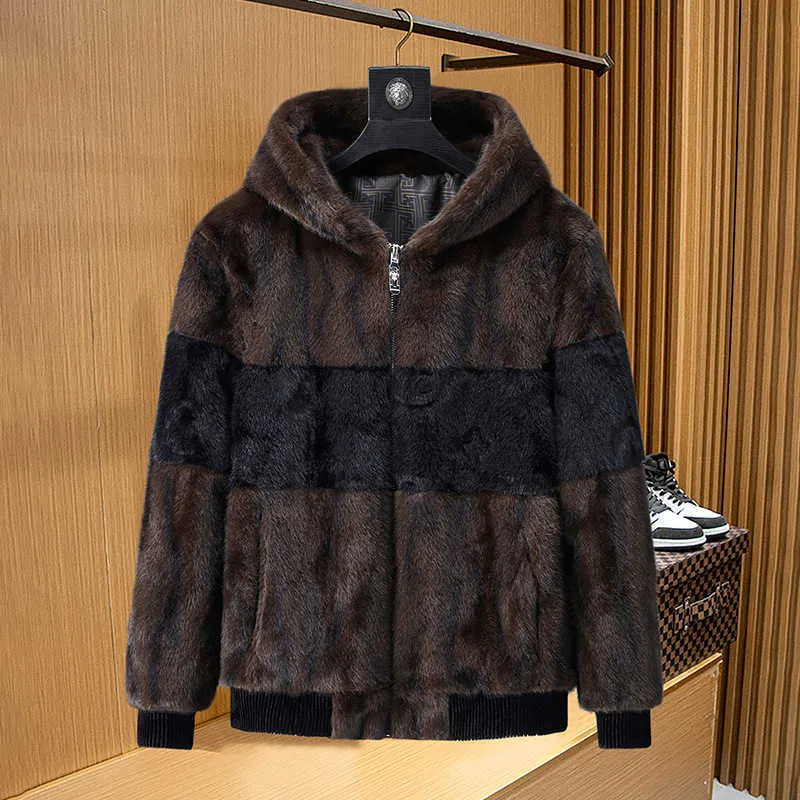 Autumn Winter Men's Gold Mink Velvet Small Single Jacket Fur Coat ...