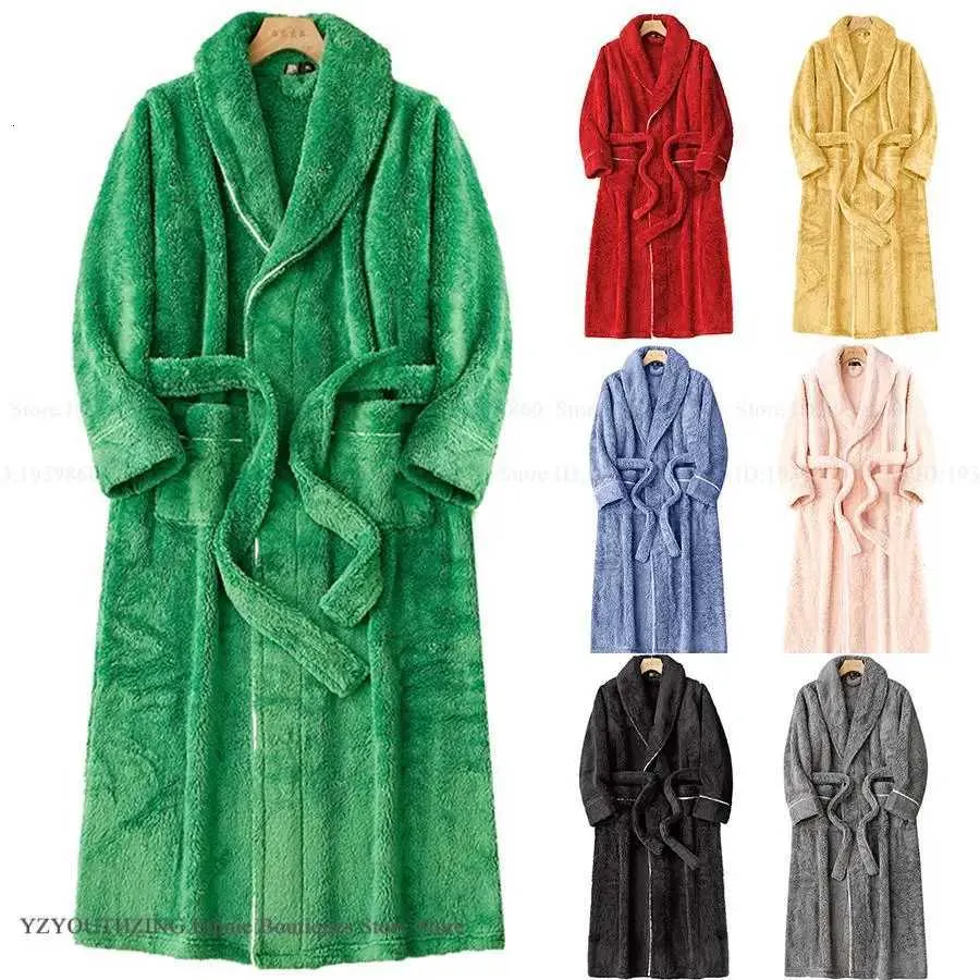 Big Size Thicken Warm Couple Long Robe Bathrobe Kimono Gown Winter New ...