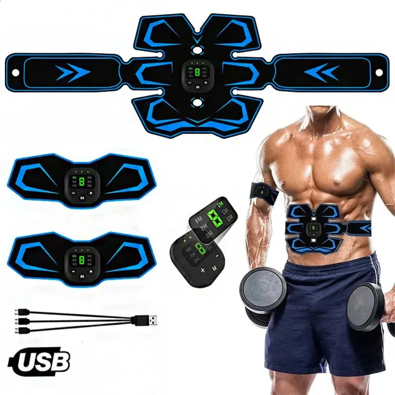 Electric Abdominal Muscle Stimulator EMS Trainer Belt Rechargeable Body ...