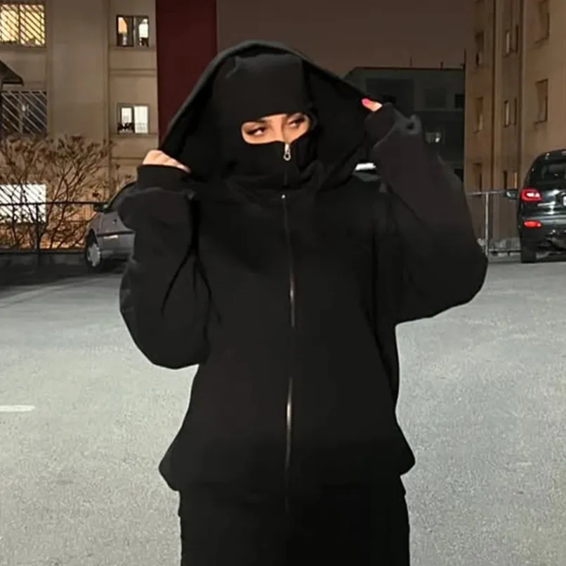 Men's and Women's Balaclava Y2K Gothic Harajuku Winter Fashion Double ...