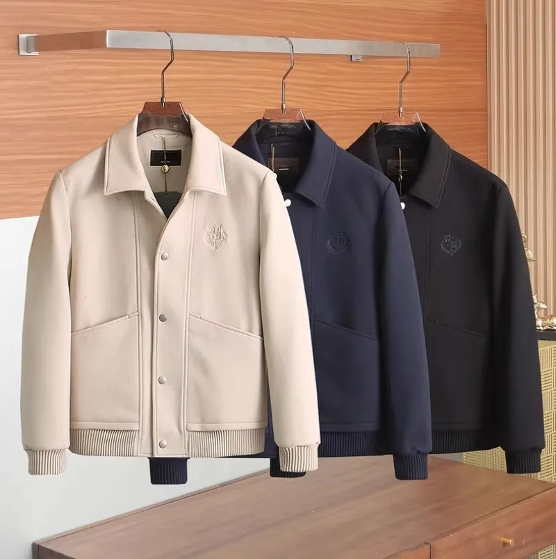 Designer Wool Lapel Jacket Coat for Men, Business Casual Winter Jacket ...