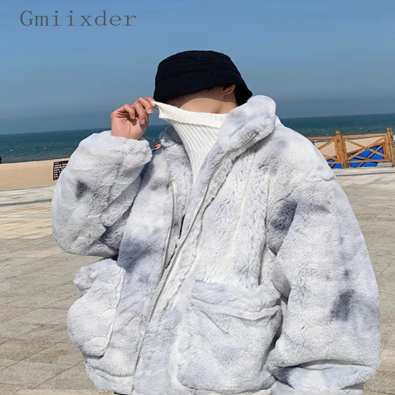 Gmiixder Rabbit Fur Winter Apron Mens Korean Youth Velvet Thick Warm ...