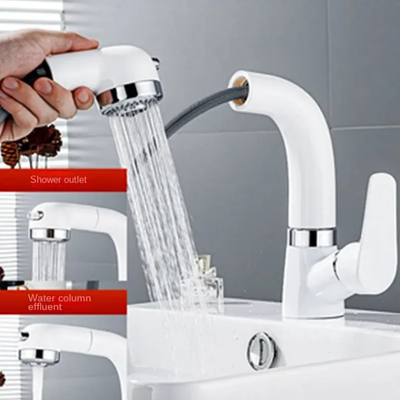 231019 Kitchen Faucet Pullout Sink Tap Adjustable Rotating Basin Faucet ...
