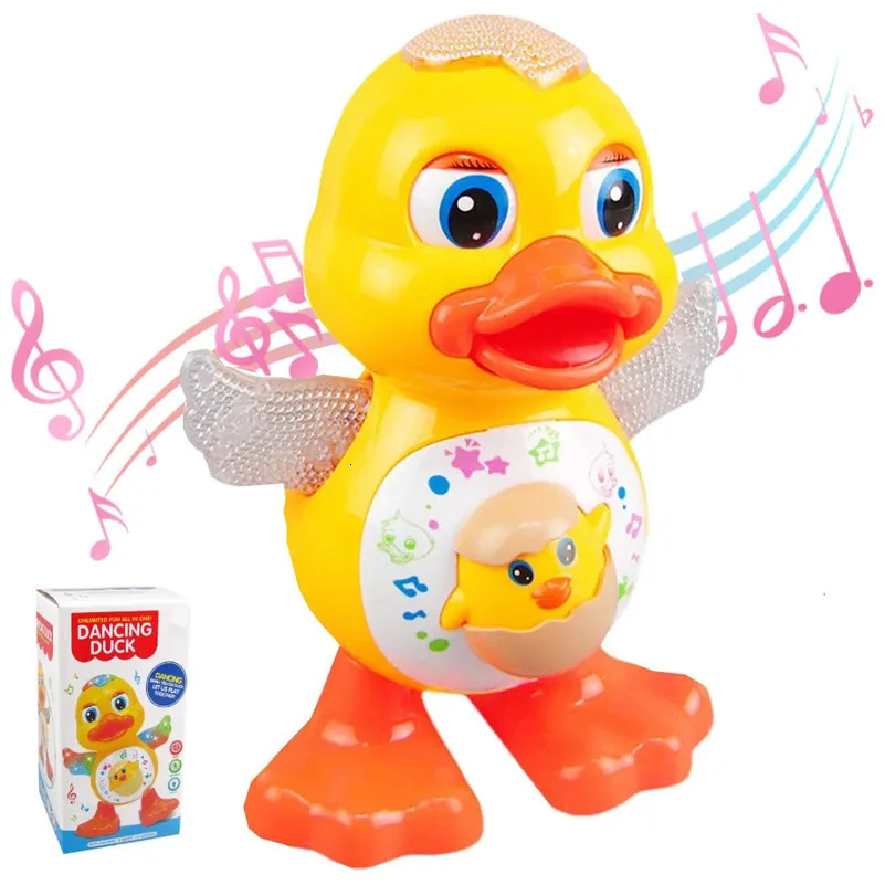 250425 Electric Dancing Duck Toy Musical Lights Baby Educational ...