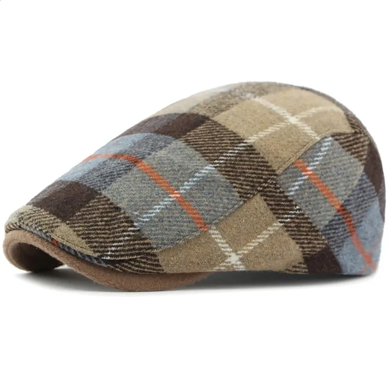 Plaid Plaid Beret Hat For Men And Women HT4319 Artist Painter Wool Hat ...
