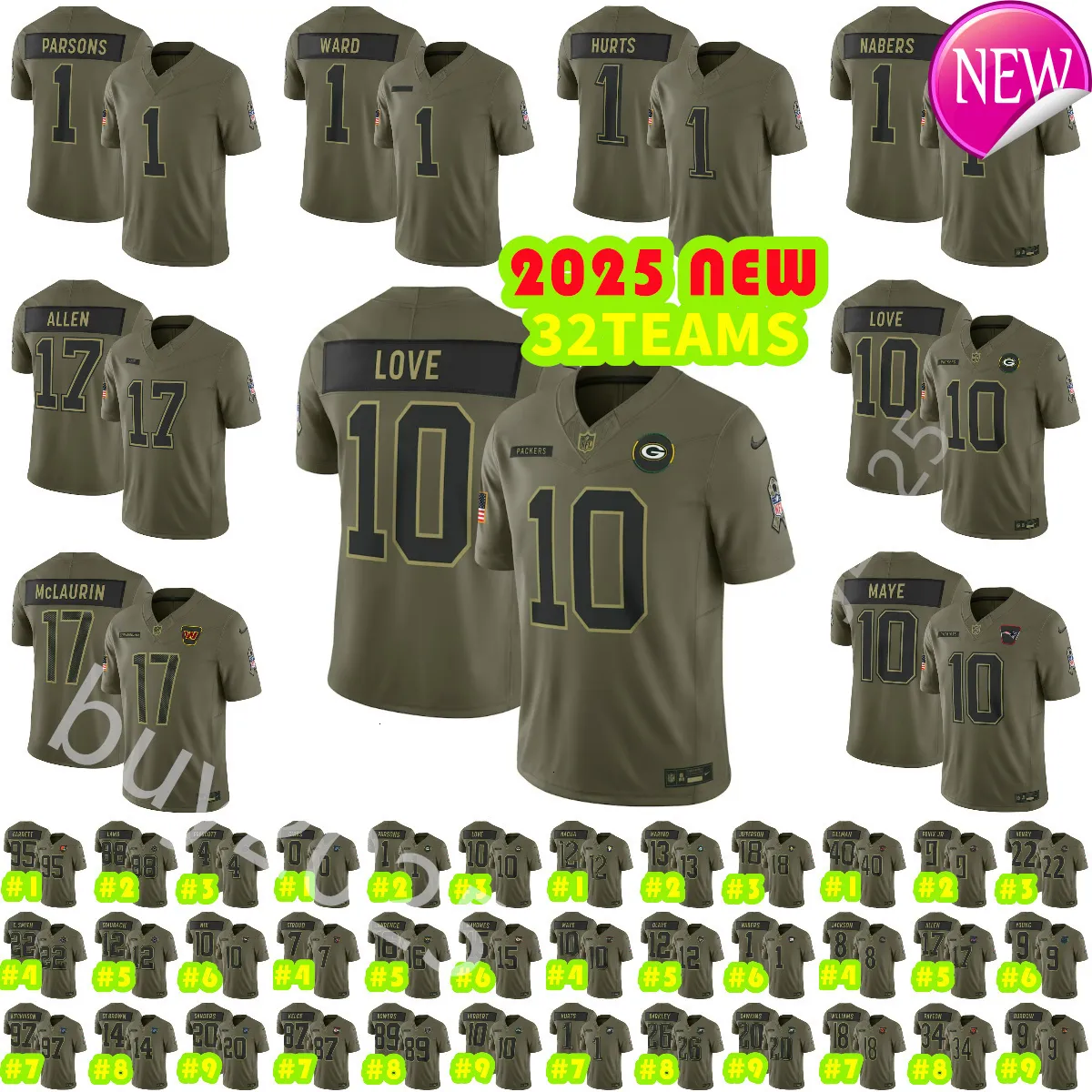 2025 Josh Allen Micah Parsons Jersey Brock Purdy Nick Bosa Christian ...