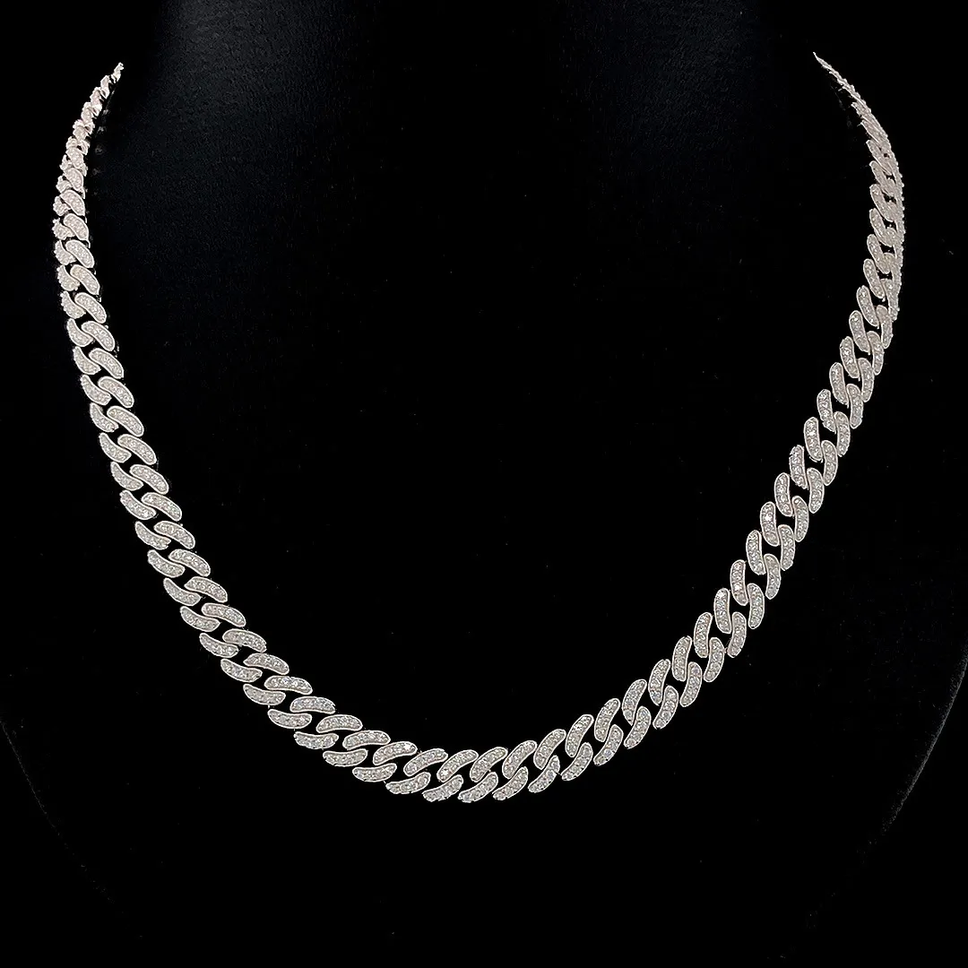 High Quality 10kt Gold Cuban Link Chains VVS Lab Grown Baguette ...