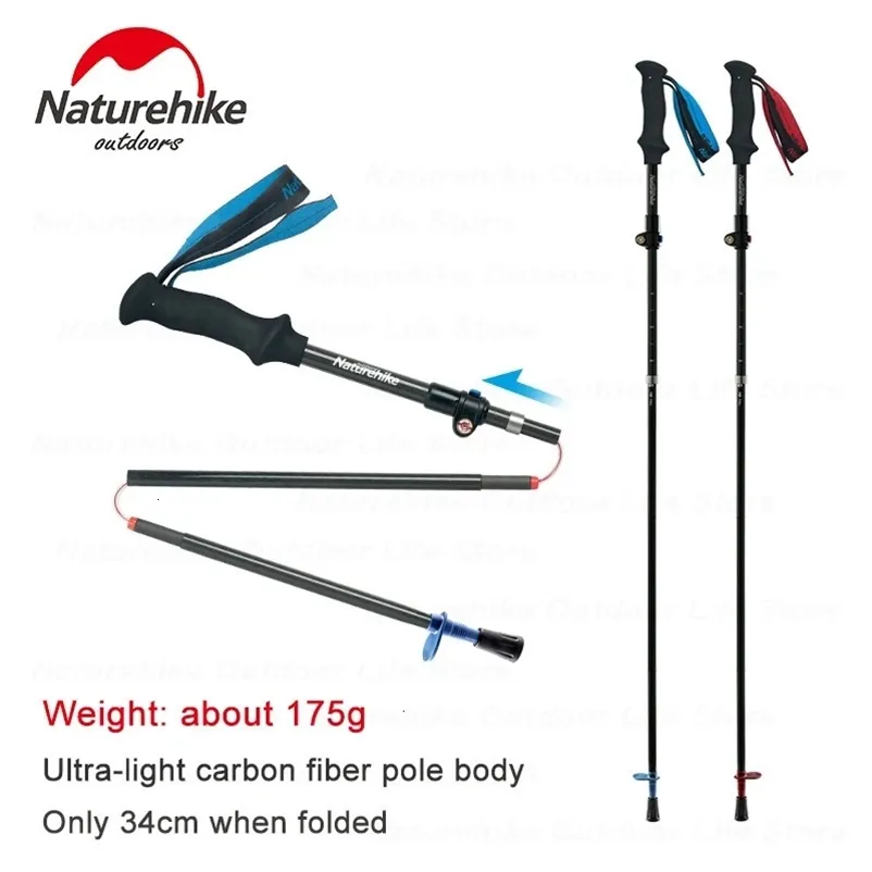 Ultralight Carbon Fiber Adjustable Hiking Walking Stick Foldable 175GA ...