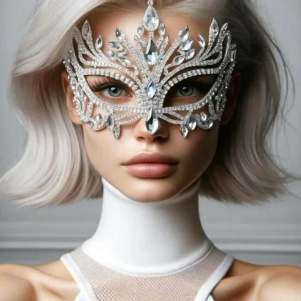Rhinestone Tassel Veil Mask: Women's Full Face Chain Mask for ...