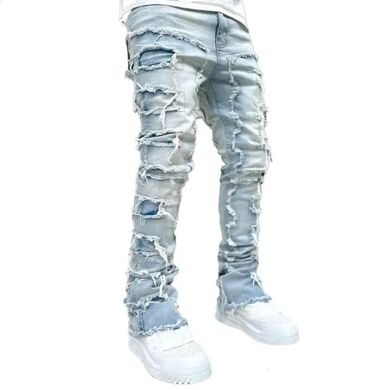 Men's Stacked Fit Ripped Denim Jeans – Distressed... From Cong00, $27.4 ...