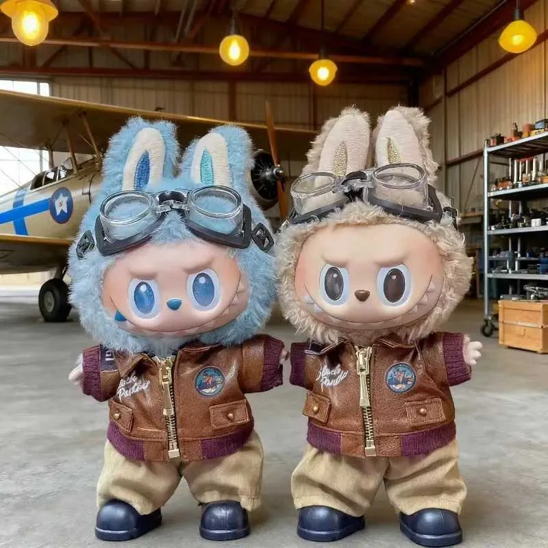Labubu Brown Retro Flying Jacket Clothes Set 17cm... From Hawaii82743 ...