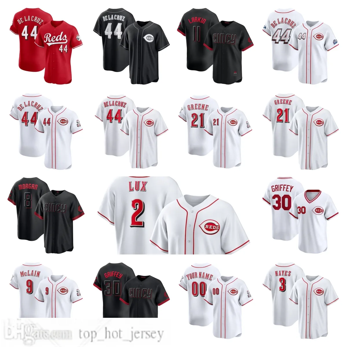 Reds Jersey Elly De La Cruz Ken Griffey Ke'Bryan Hayes Hunter Greene ...