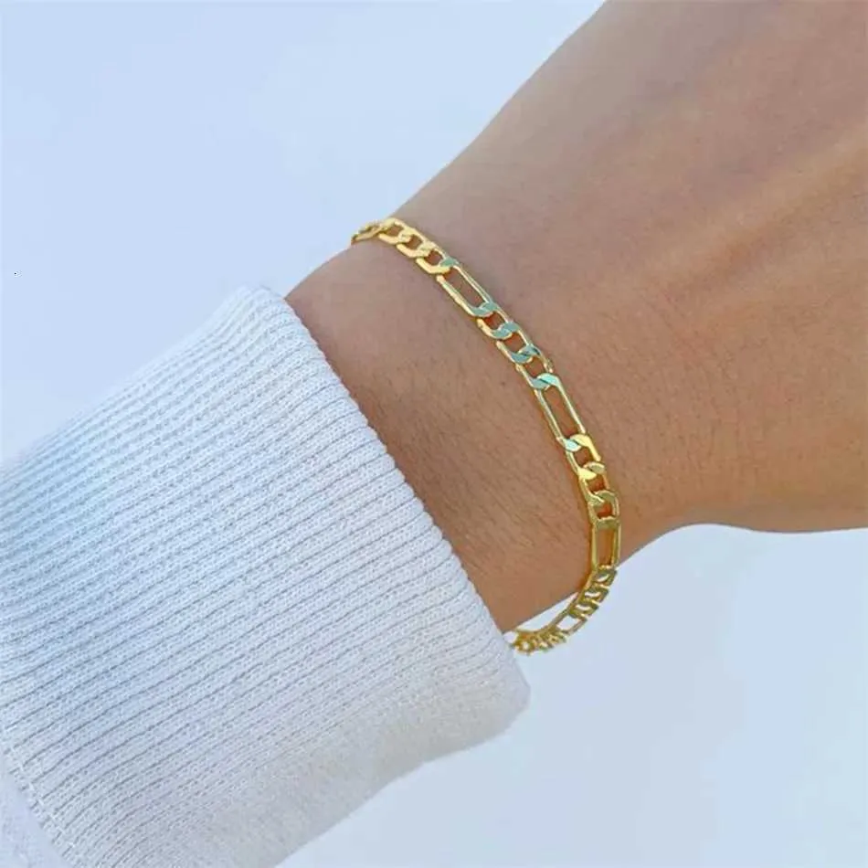 Couple Bracelet 468mm Figaro Chain Love Gift Men Jewelry Stainless ...