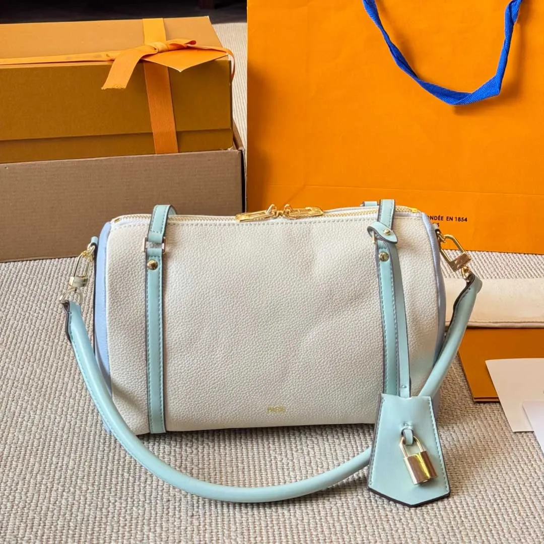 Cowhide Leather Tote Bag Pillow Shape Small 25cm Shoulder Bag with ...