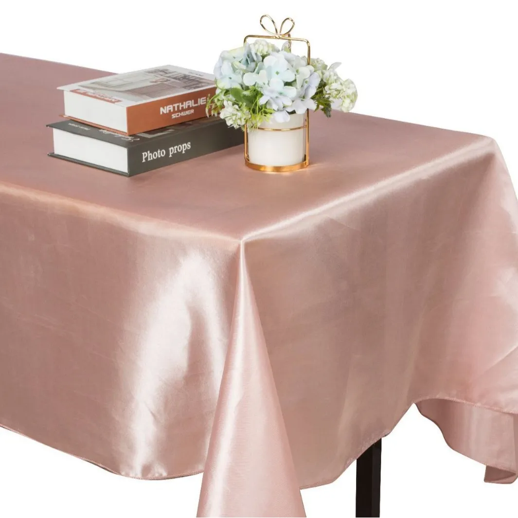 High End Retro Satin Dusty Pink Tablecloth Light Luxury Ins Style ...