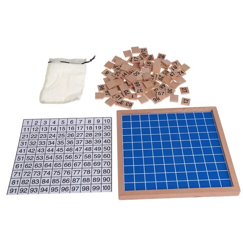 Montessori Wooden Wood Counting Board 1 To 100 Consecutive Numbers For ...