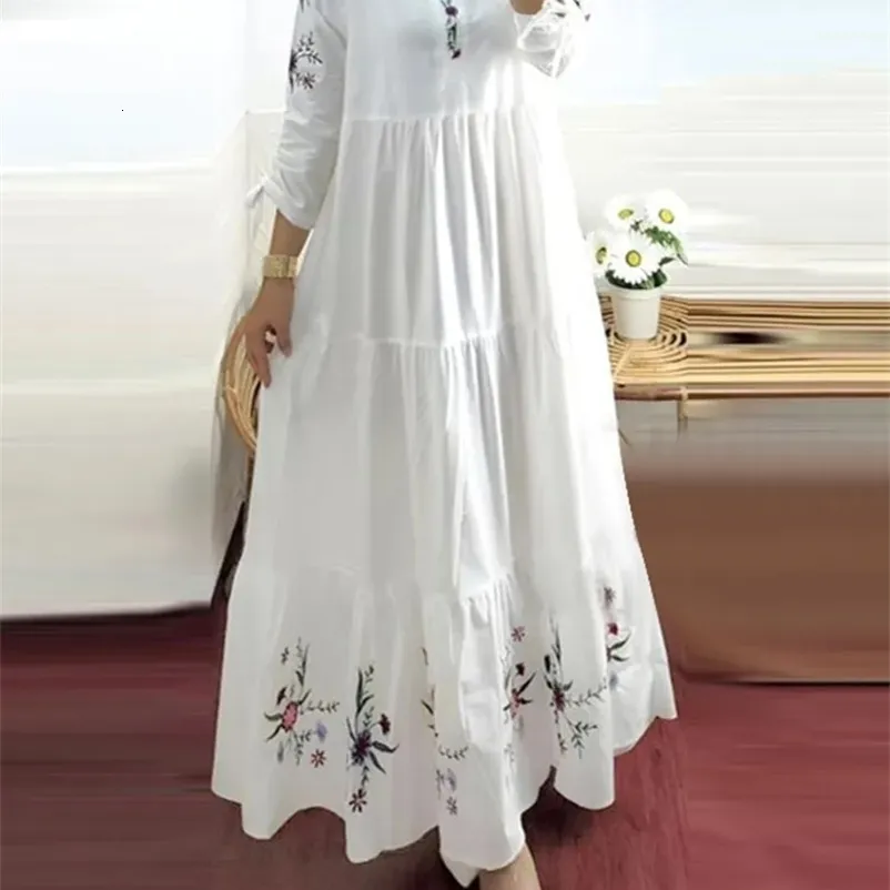 Zanzea Elegant Floral Printed Muslim Dress Abaya Kaftan Sundress Woman ...