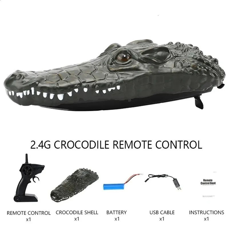Waterproof 2 In 1 Alligator Head Rc Boat With Remote Control Alligator ...