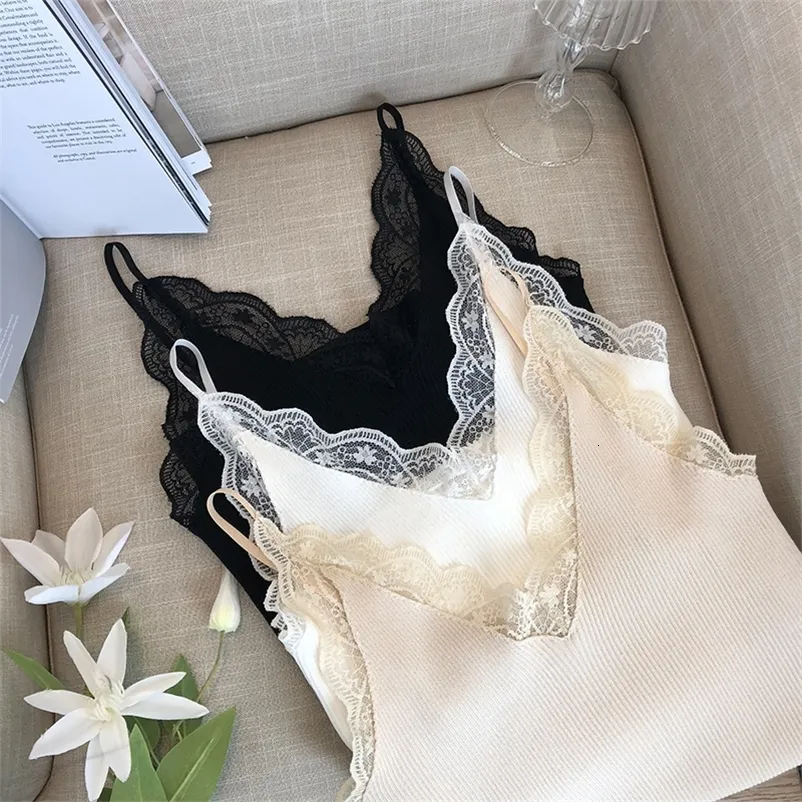 Camille Chic Lace Camisoles For Women Adjustable Strap Summer Knit Tank ...