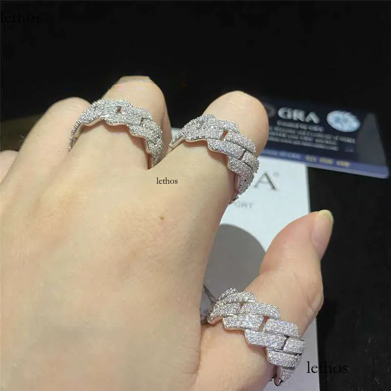 Band Custom Hip Hop Sterling Silver VVS Moissanite Diamond Rings Men ...