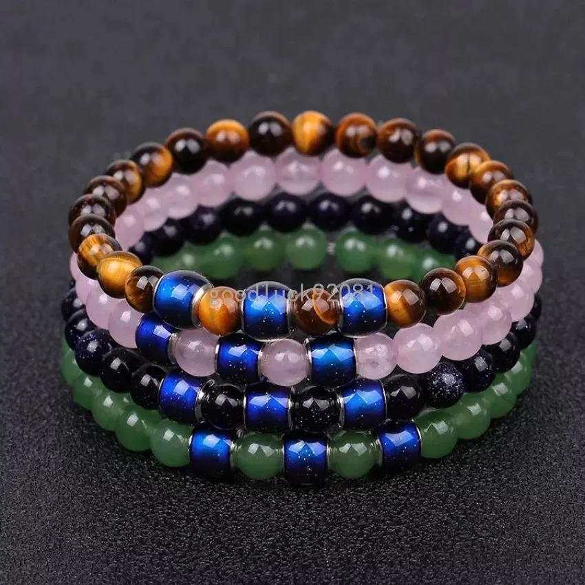 Lava Rock Bead Bracelet Black Onyx Temperature Color Changing Gemstone ...