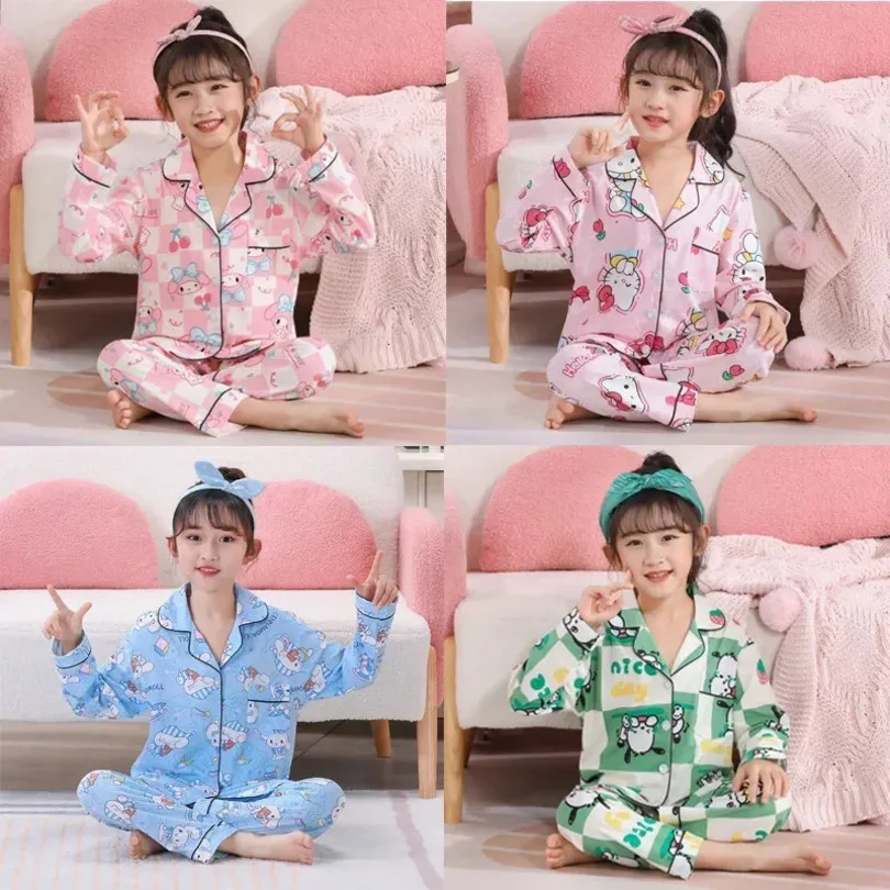 Miniso Kids Pajama Sets Autumn Winter Sleepwear For Boys And Girls Cute ...