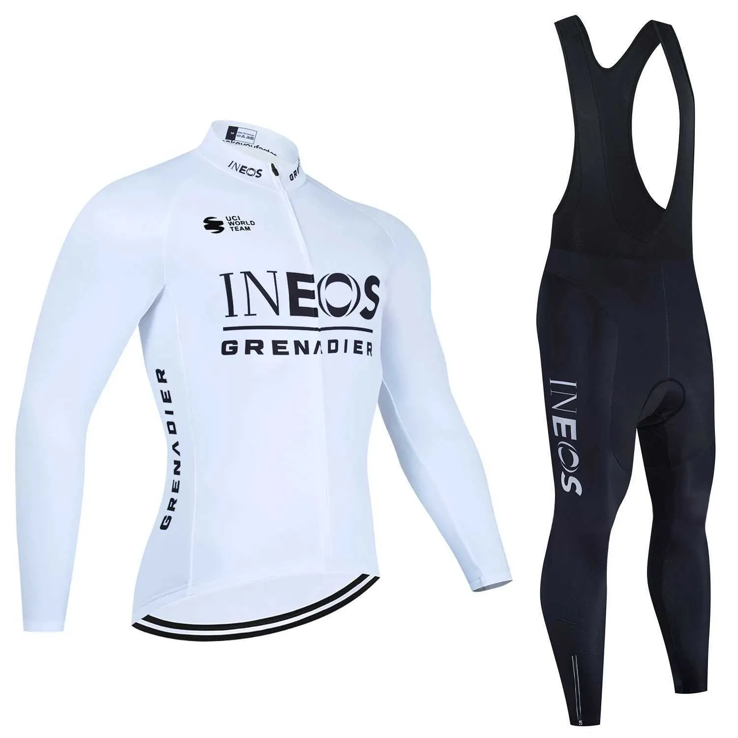 INEOS Winter 2025 White Cycling Jumpers Team Bike Jacket And Maillot ...