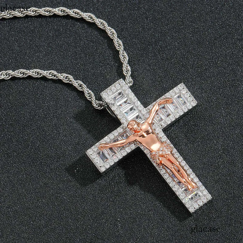 Hip Hop Rose Jesus Cross Pendant Necklace Gold... From Glacase, $22.62 ...