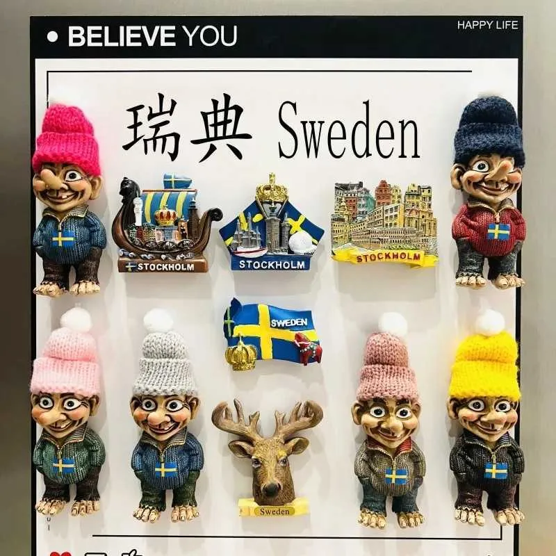 Creative Sweden 3D Frie Magnets Resin Refrigerator Magnet Sticker For ...