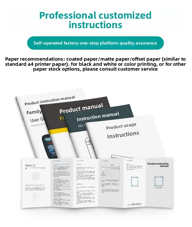 Customized Product User Manual Booklet, Single Page Brochure Sample Off ...