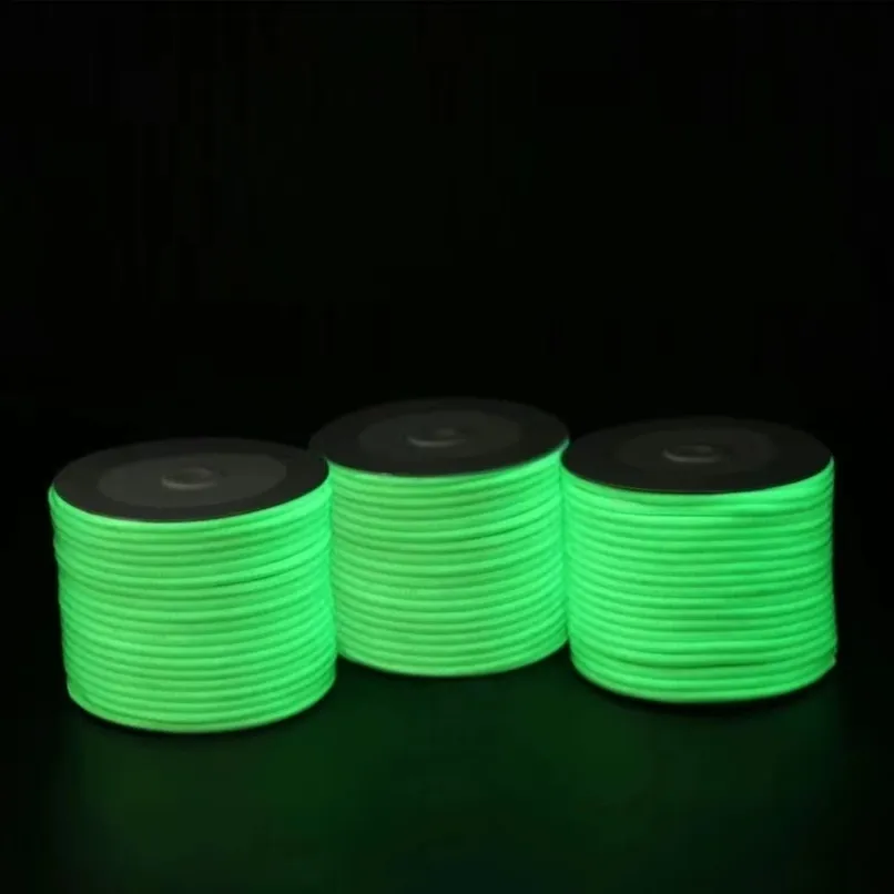 50m/100m Diameter 4mm 9 Strand Core Paracord, Multi Outdoor Luminous ...
