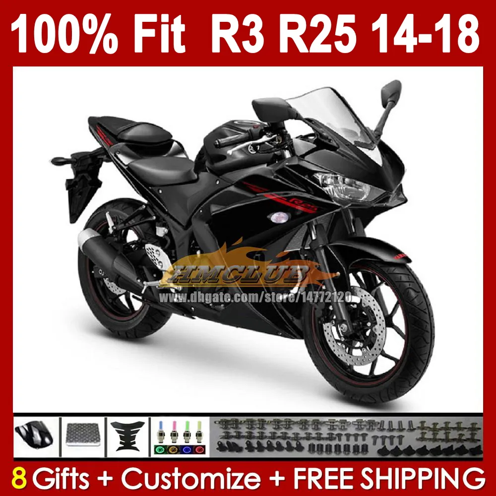 OEM Glossy Black Rs3 Body Kit For YAMAHA YZF R3 YZZFR25 Frame Injection ...