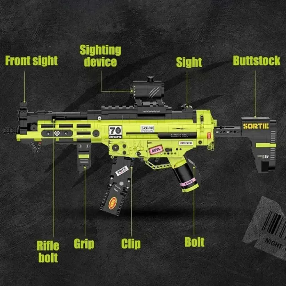 MOC Military MP5 KSV M4A1 ARP9 Submachine Gun Model Building Blocks DIY ...