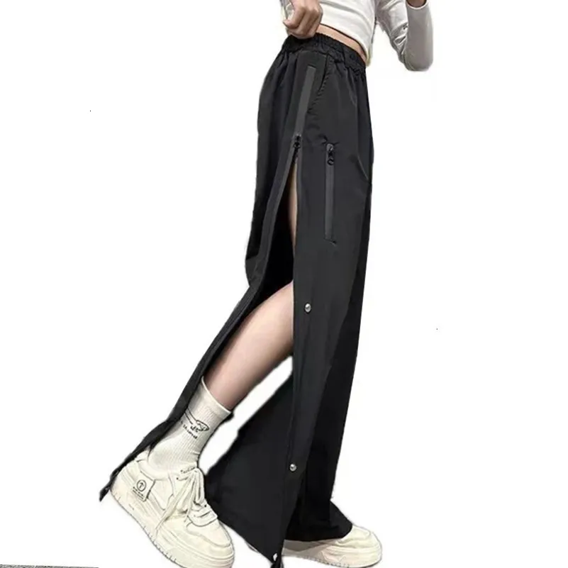 Cool Girls' Split Hip Cargo Pants: Autumn Black Fashionable Cross ...