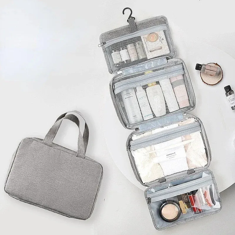 Travel Waterproof Folding Dry and Wet Separation Toiletry Bag Large ...