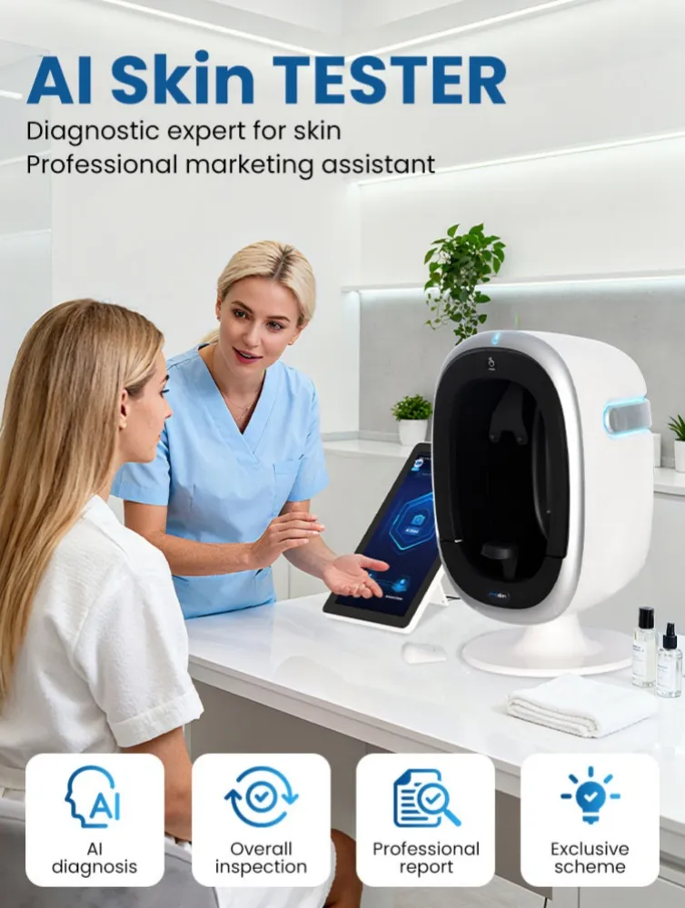 O1 Skin Analyzer 15.6 3D Facial Skin Scanner 8 Light Spectrum Analysis ...