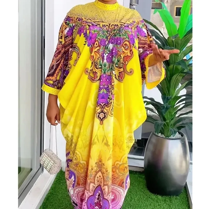 Elegant African Dresses for Women: Muslim Print Boubou Abayas Robe ...