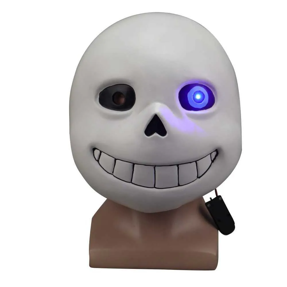 Game Undertale Sans Mask Latex Led Light Full Head Adult Cosplay Mask ...