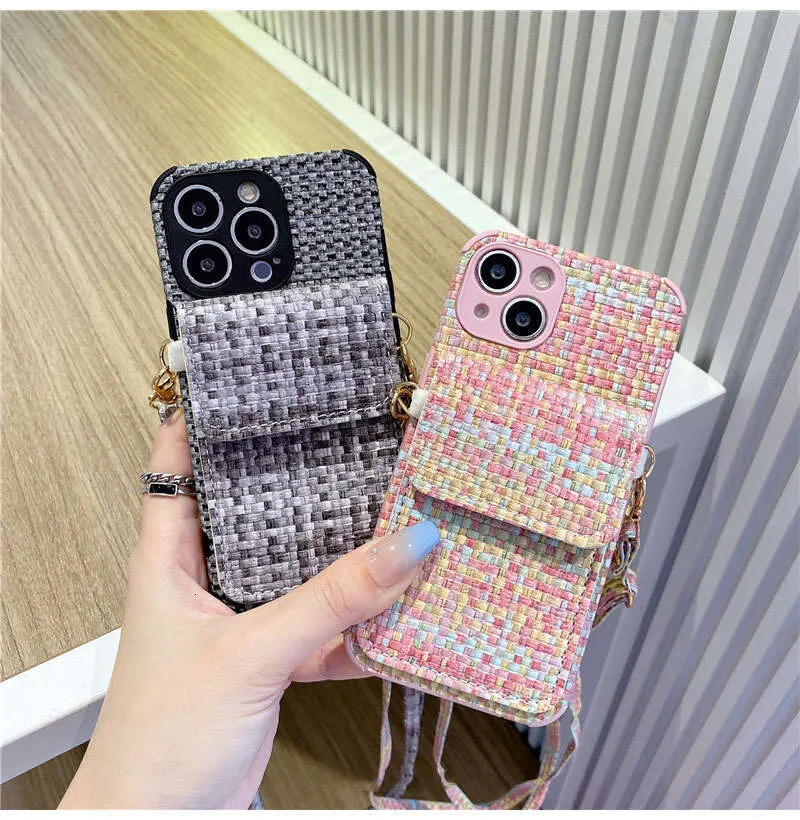 Small Woven Pattern Card Holder Compatible with Apple iPhone 15 Pro Max ...