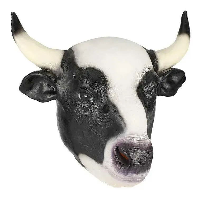Cute Halloween Balck And White Cow Halloween Mask Funny Animal Masks ...