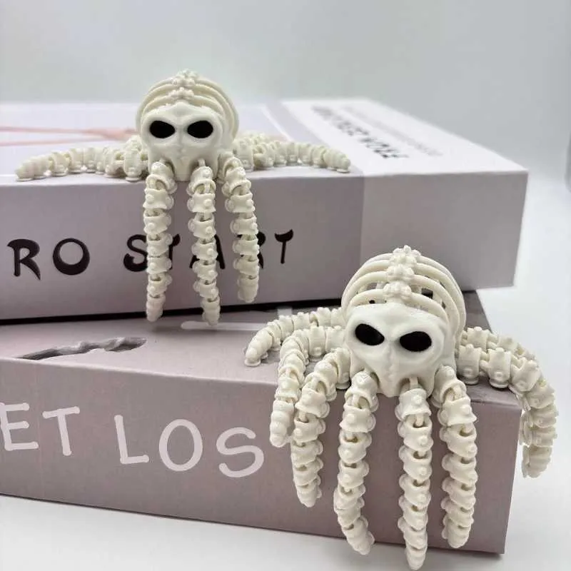 Flexible And Movable 3D Printed Skull Octopus Statue With Complex ...