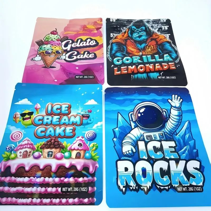Empty Mylar Bags 28G Vibrant Pop Culture Themed Resealable Plastic ...