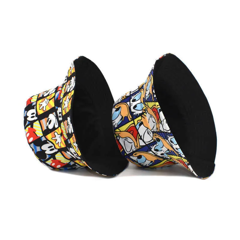 Disney Mickey Minnie Mouse Fisherman Hats Kawaii Donald Duck Printed ...