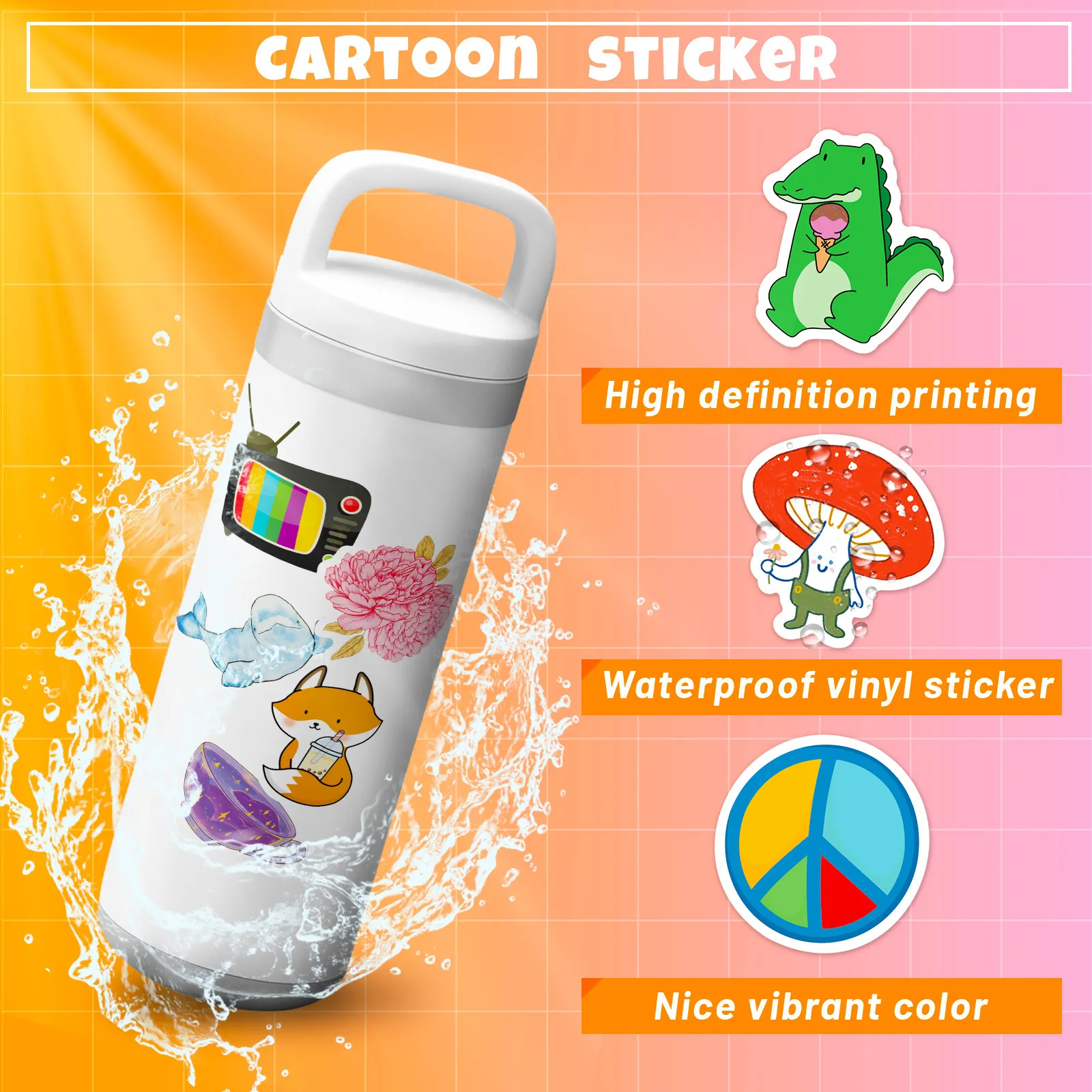100 Small 4cm Pink Cute Cartoon Graffiti Stickers, Small Fresh Shein ...